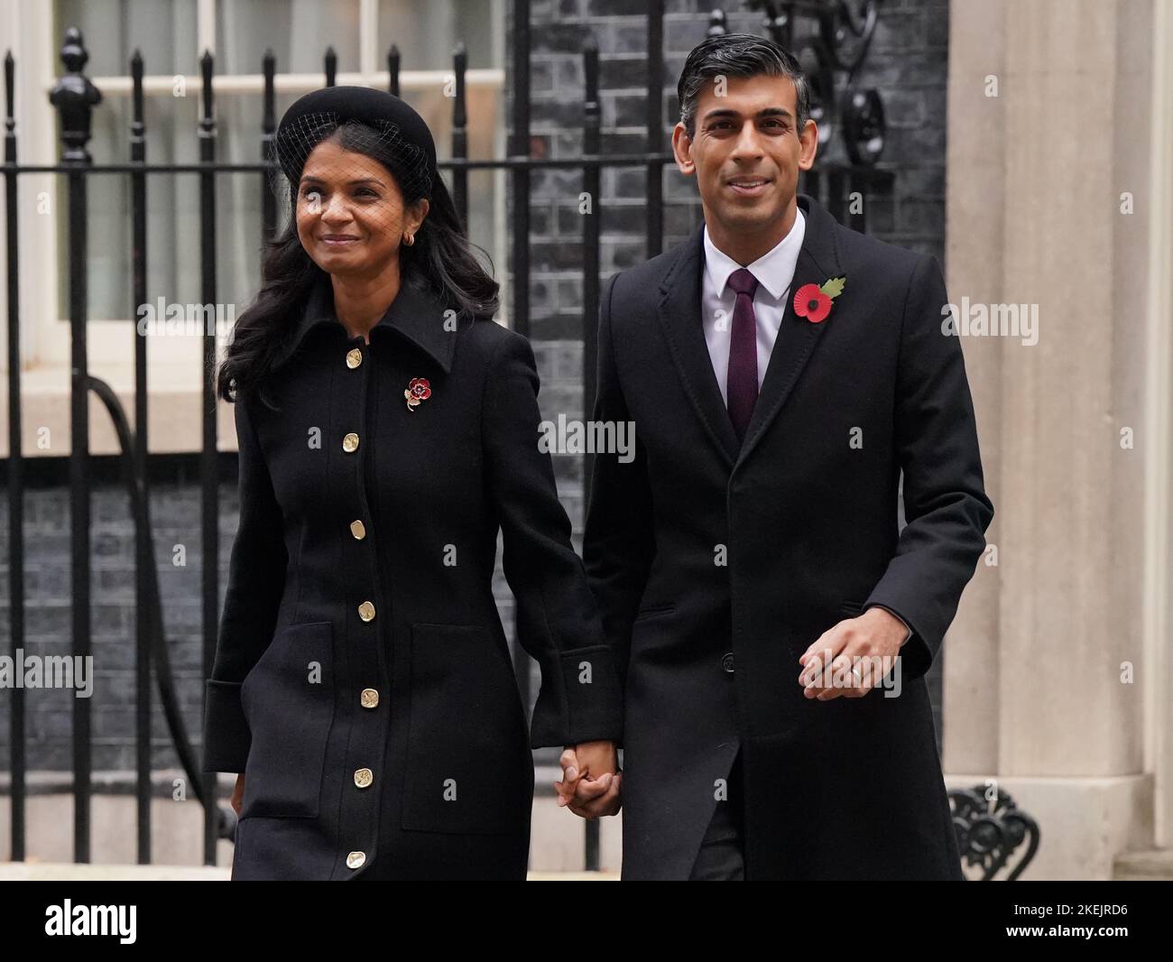 Prime Minister Rishi Sunak and his wife Akshata Murty leave 10 Downing Street, London, ahead of ...