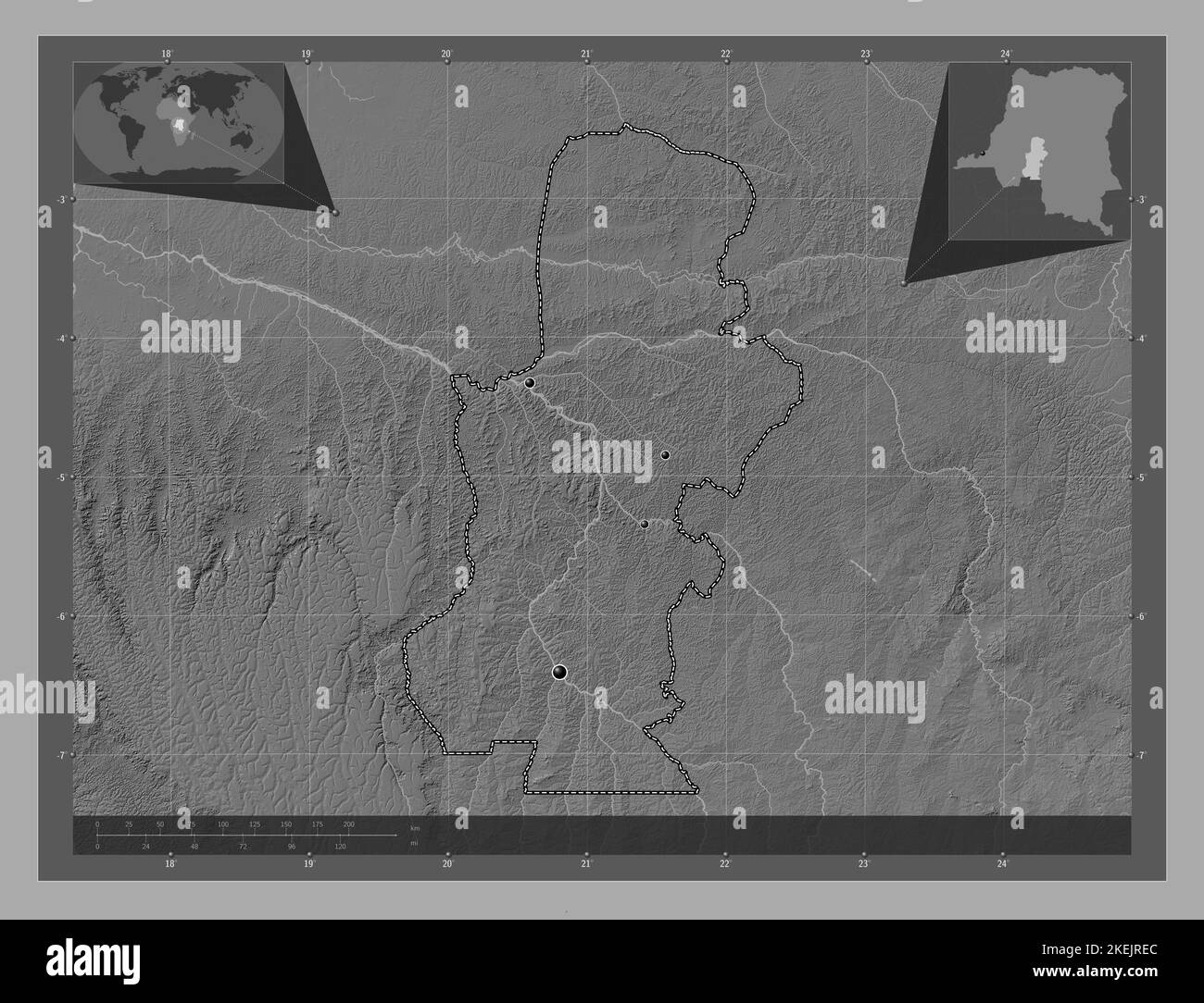 Kasai, province of Democratic Republic of the Congo. Bilevel elevation ...