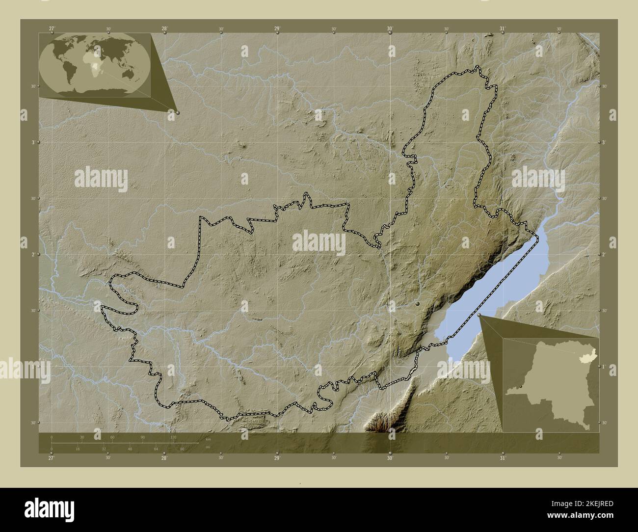 Ituri, province of Democratic Republic of the Congo. Elevation map ...