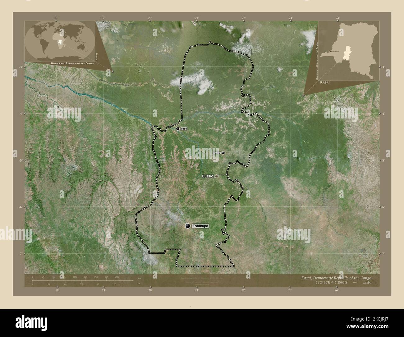 Kasai outline map hi-res stock photography and images - Alamy