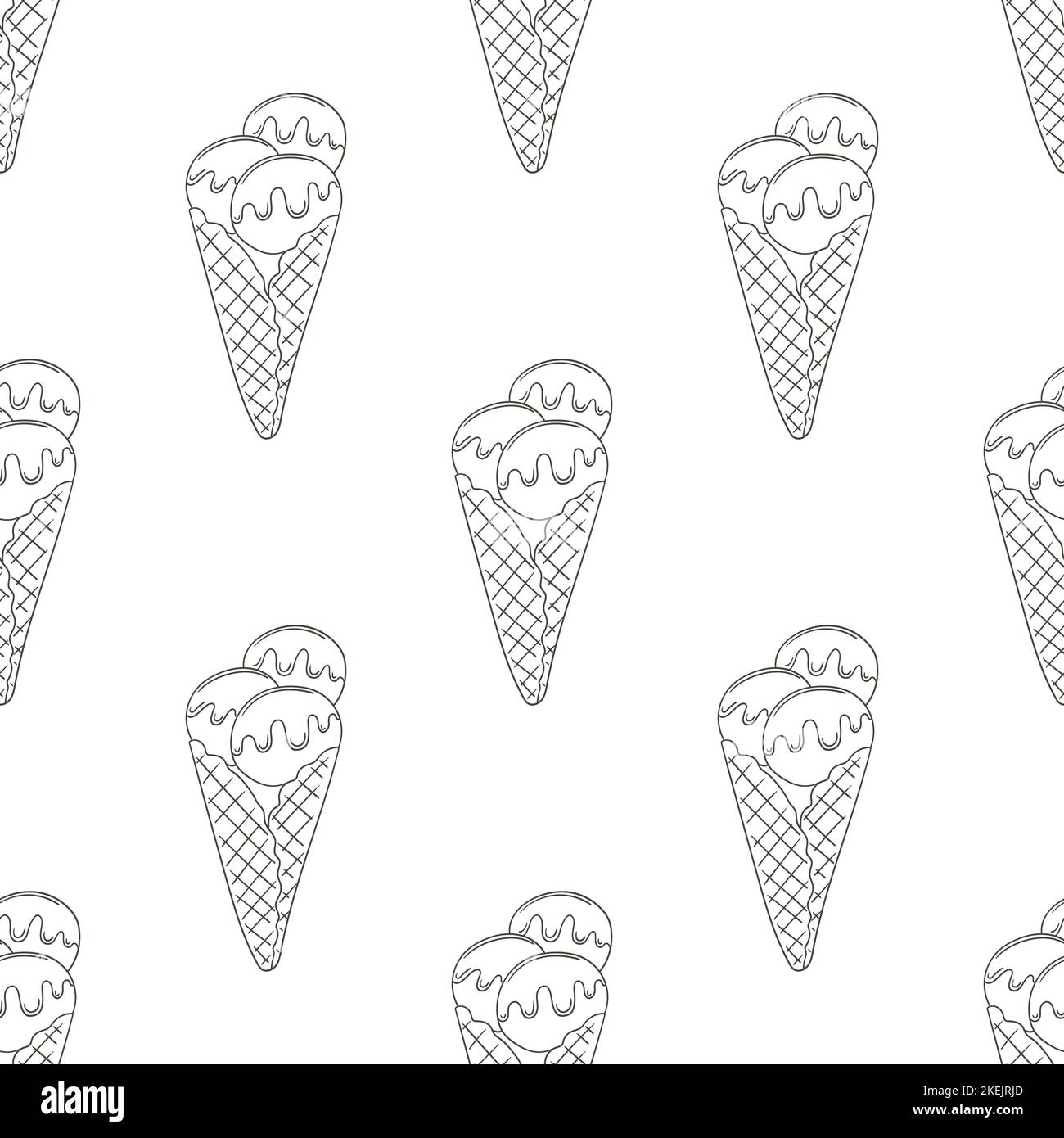 Coloring ice cream seamless pattern. Summer holidays with popsicles ...
