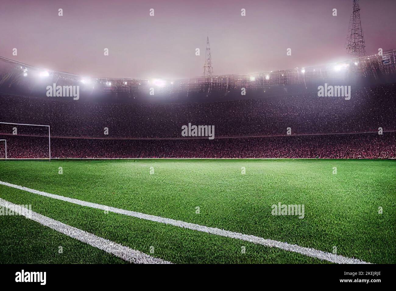 soccer field with spotlights football World Cup Stock Photo - Alamy