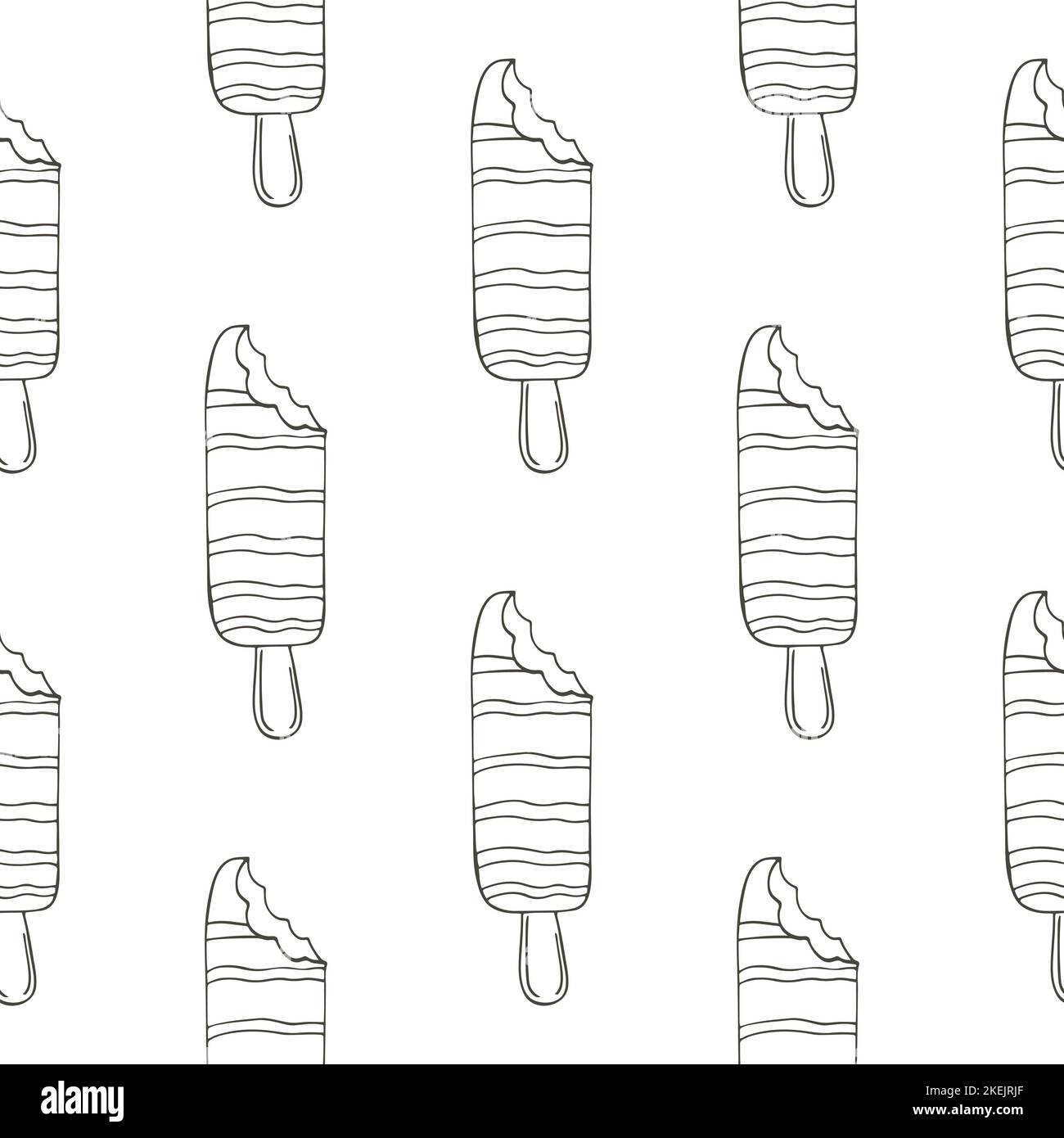 Summer. Coloring ice cream seamless pattern. Wonderful bright pattern ...