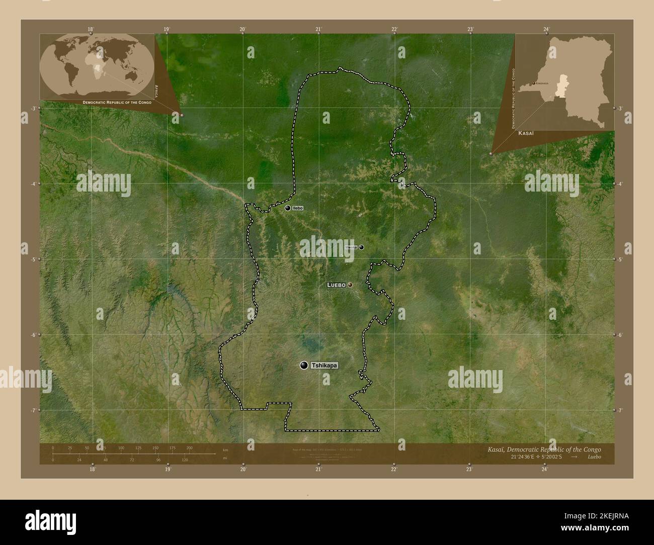 Kasai, province of Democratic Republic of the Congo. Low resolution ...