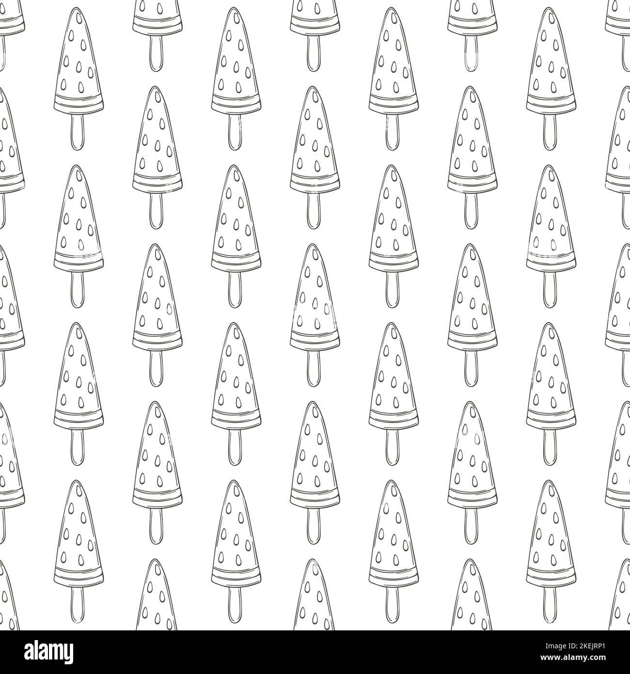 Summer. Coloring ice cream seamless pattern. Wonderful bright pattern ...