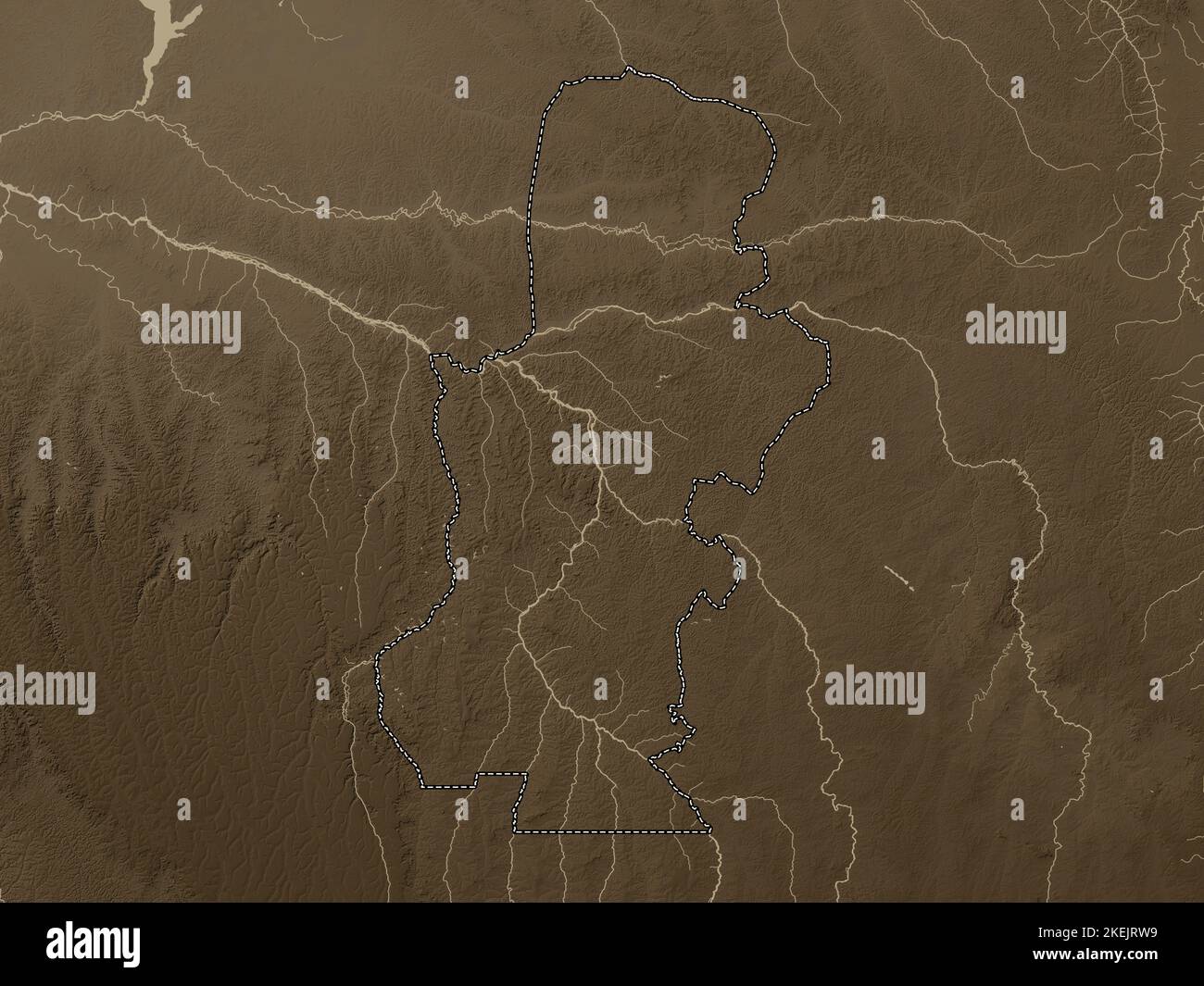 Kasai, province of Democratic Republic of the Congo. Elevation map ...