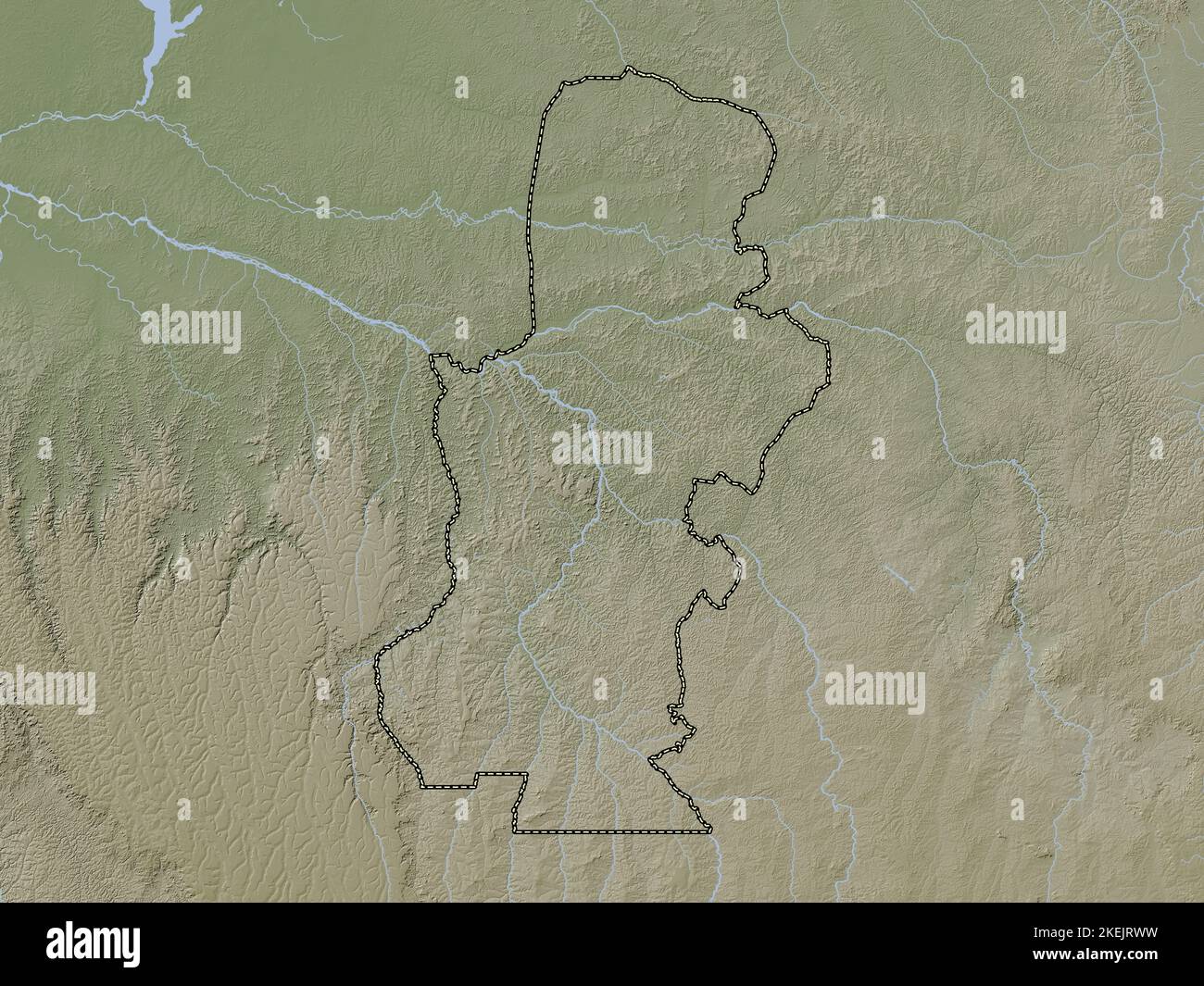 Kasai, province of Democratic Republic of the Congo. Elevation map ...