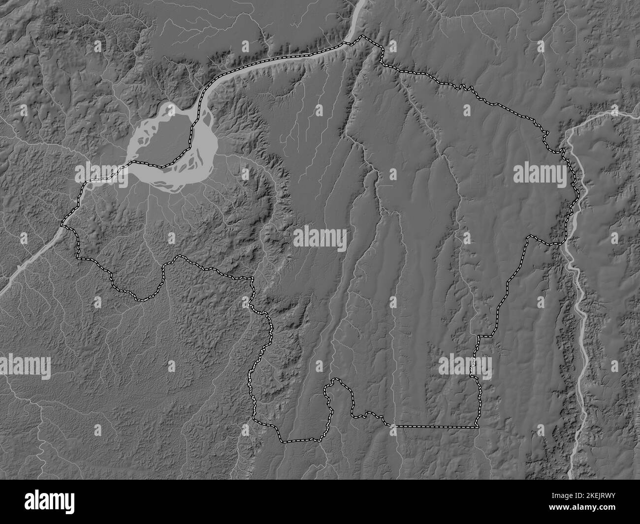 Kinshasa, province of Democratic Republic of the Congo. Grayscale ...