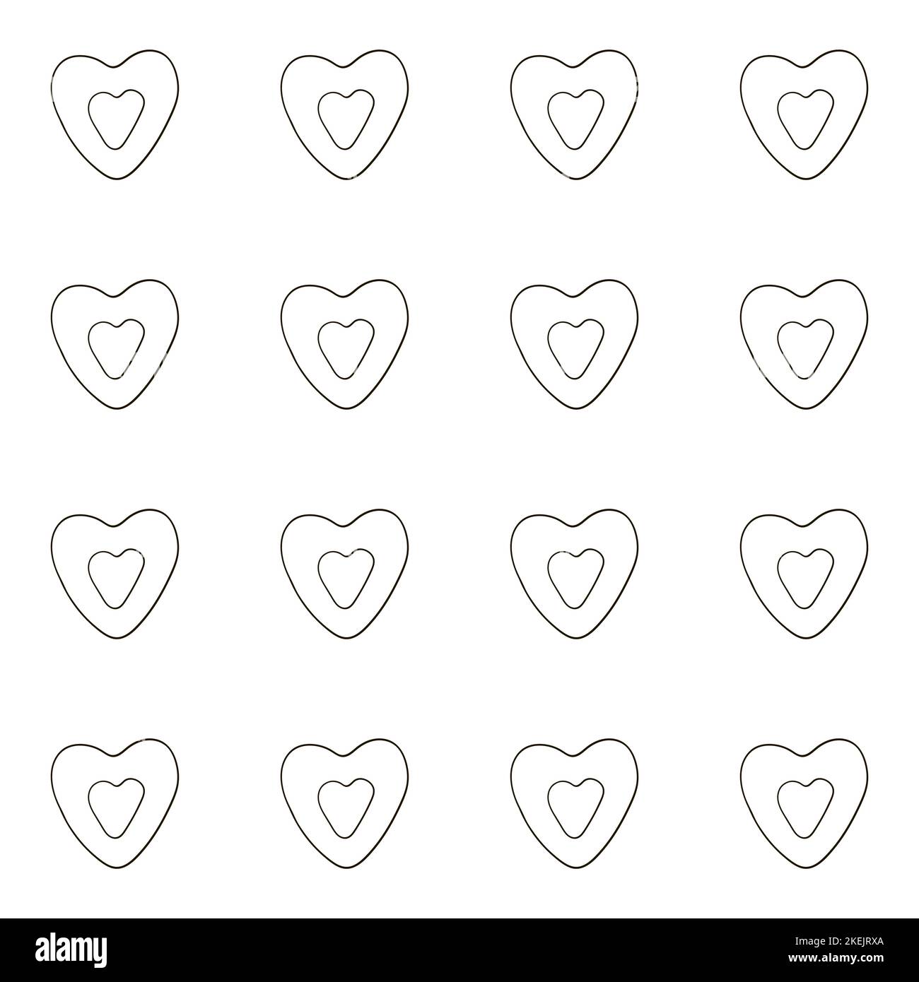Coloring hearts. Candy seamless pattern. Cute pattern for Valentine's ...