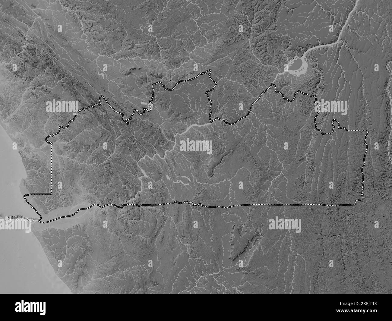 Kongo-Central, province of Democratic Republic of the Congo. Grayscale ...