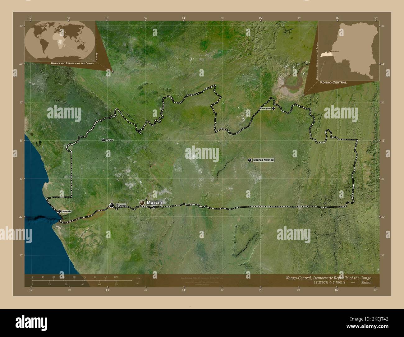 Kongo-Central, province of Democratic Republic of the Congo. Low ...