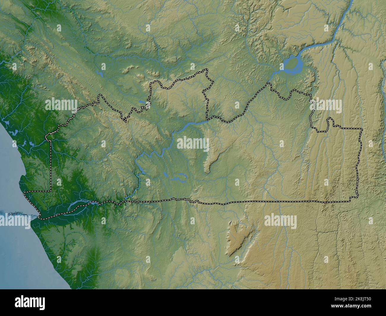 Kongo-Central, province of Democratic Republic of the Congo. Colored ...