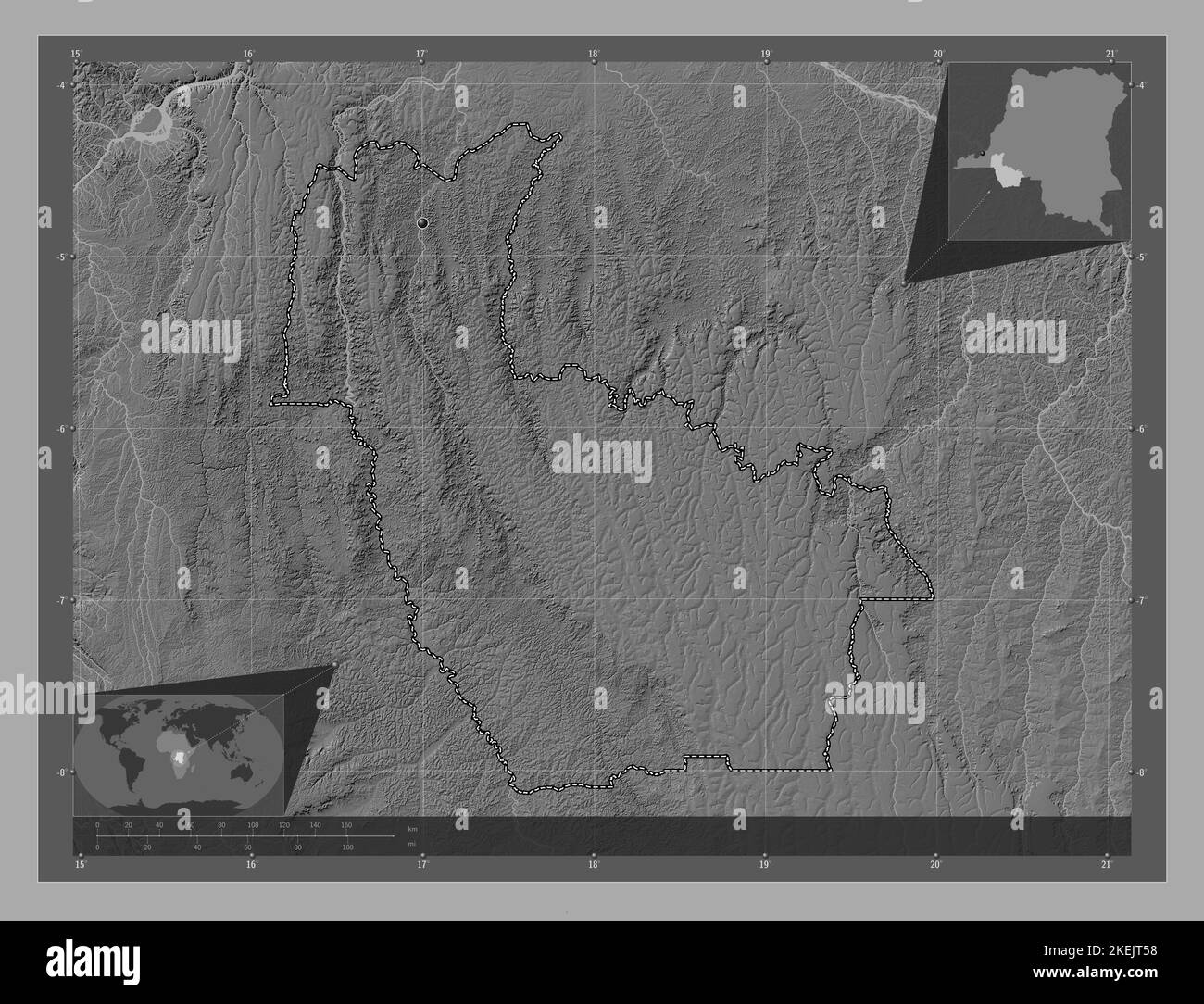 Kwango, province of Democratic Republic of the Congo. Bilevel elevation ...