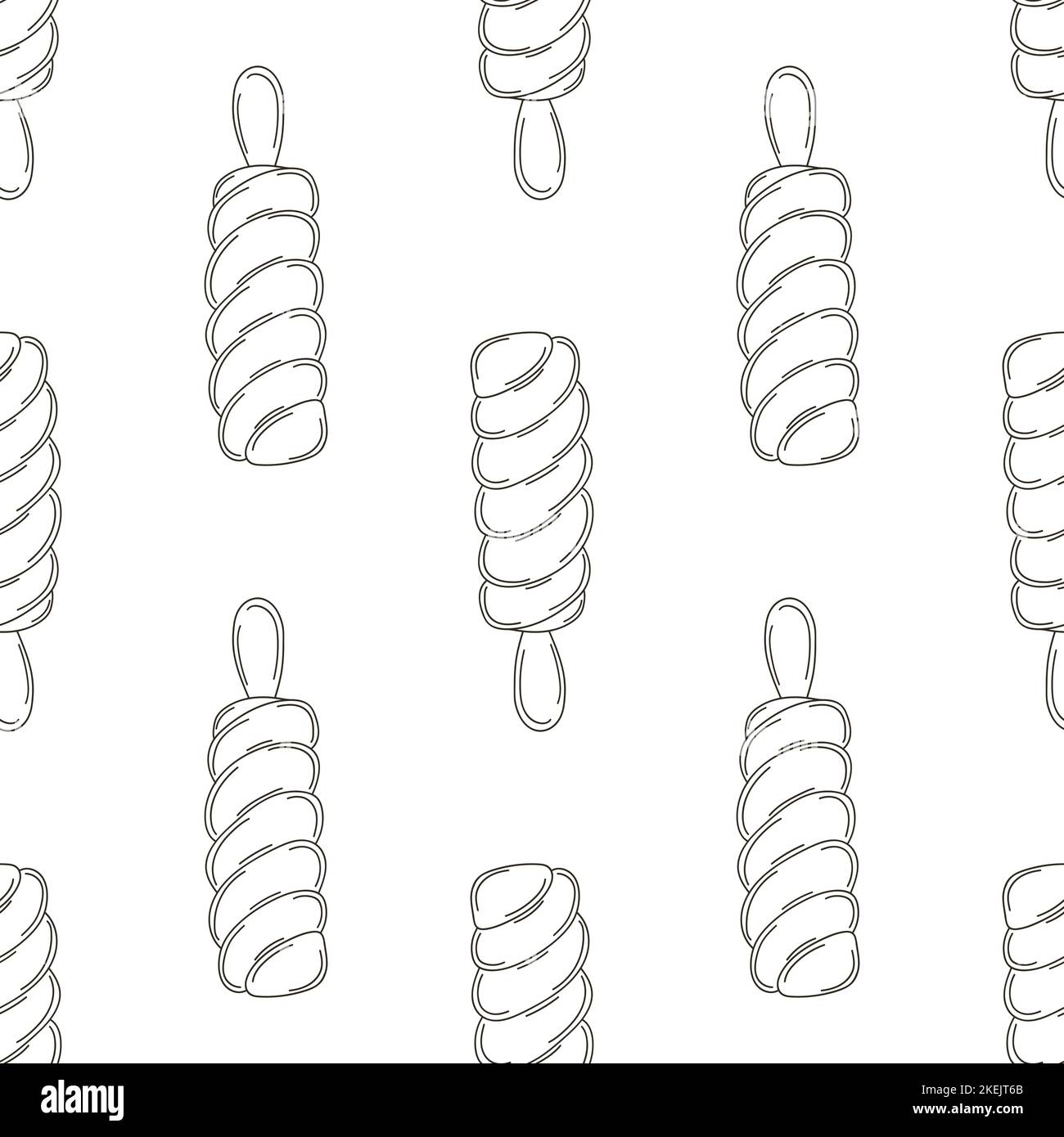 Coloring ice cream. Ice cream seamless pattern. Cute summer pattern ...