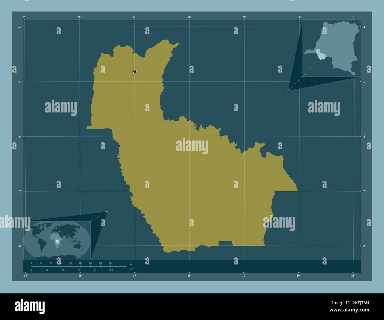Kwango, province of Democratic Republic of the Congo. Solid color shape ...