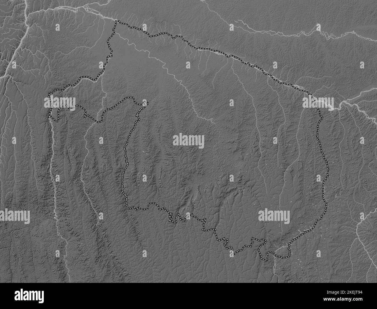 Kwilu, province of Democratic Republic of the Congo. Grayscale ...