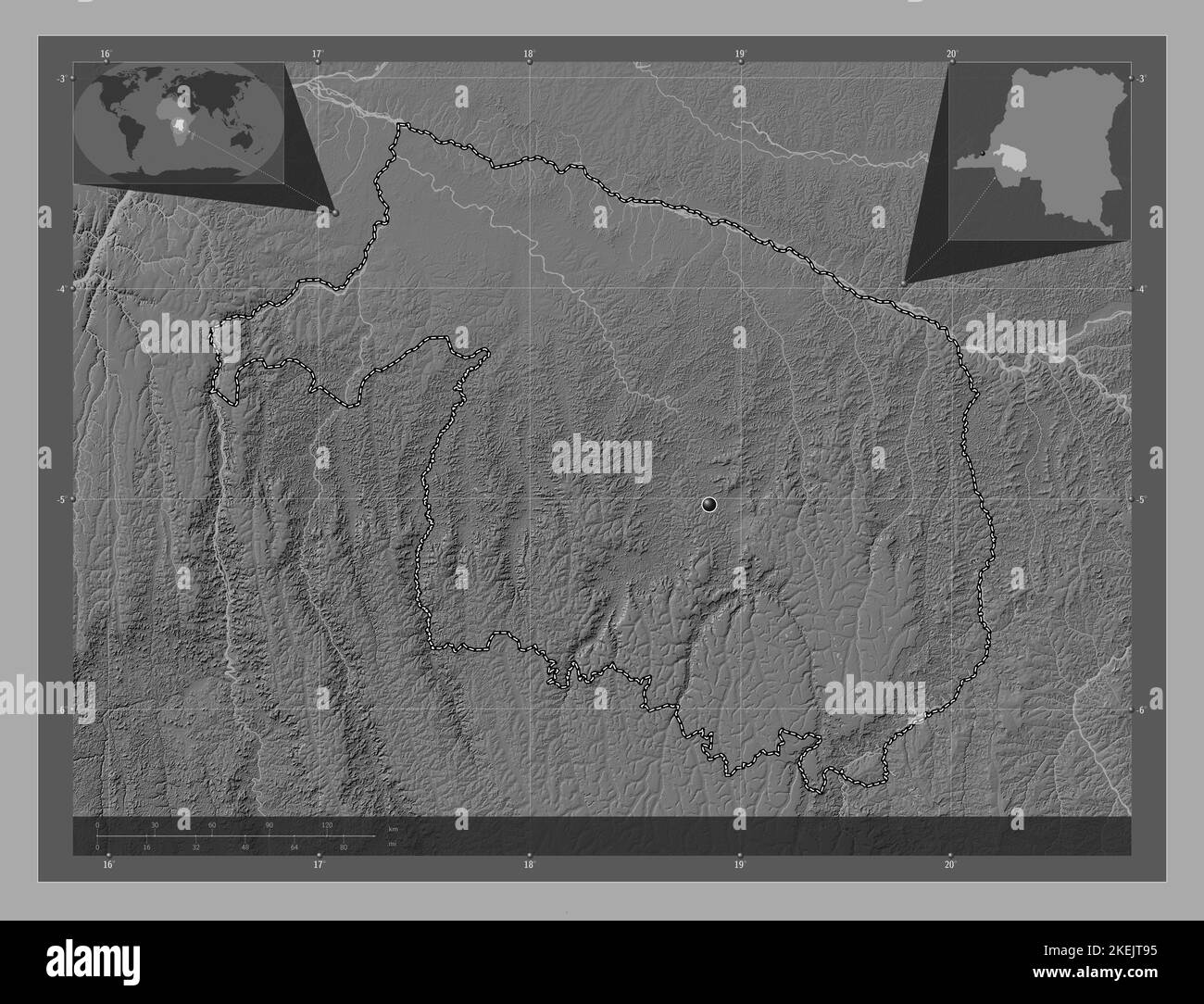 Kwilu, province of Democratic Republic of the Congo. Bilevel elevation ...