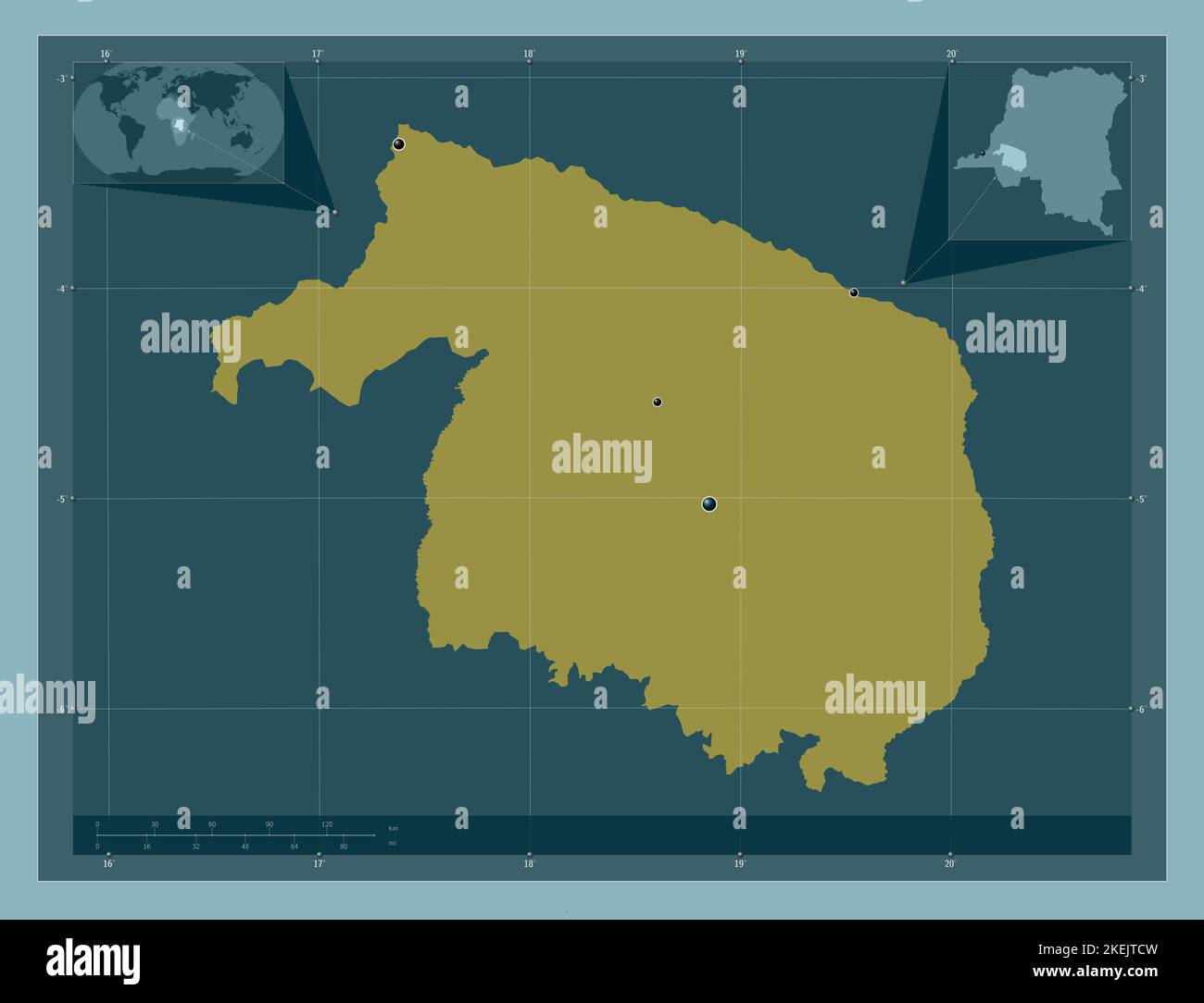 Kwilu, province of Democratic Republic of the Congo. Solid color shape ...