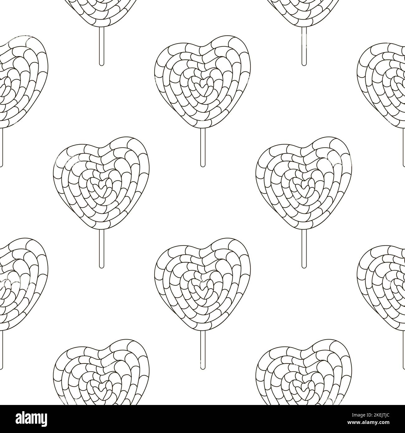 Cute pattern with sweets. Coloring lollipops seamless pattern. Candies ...