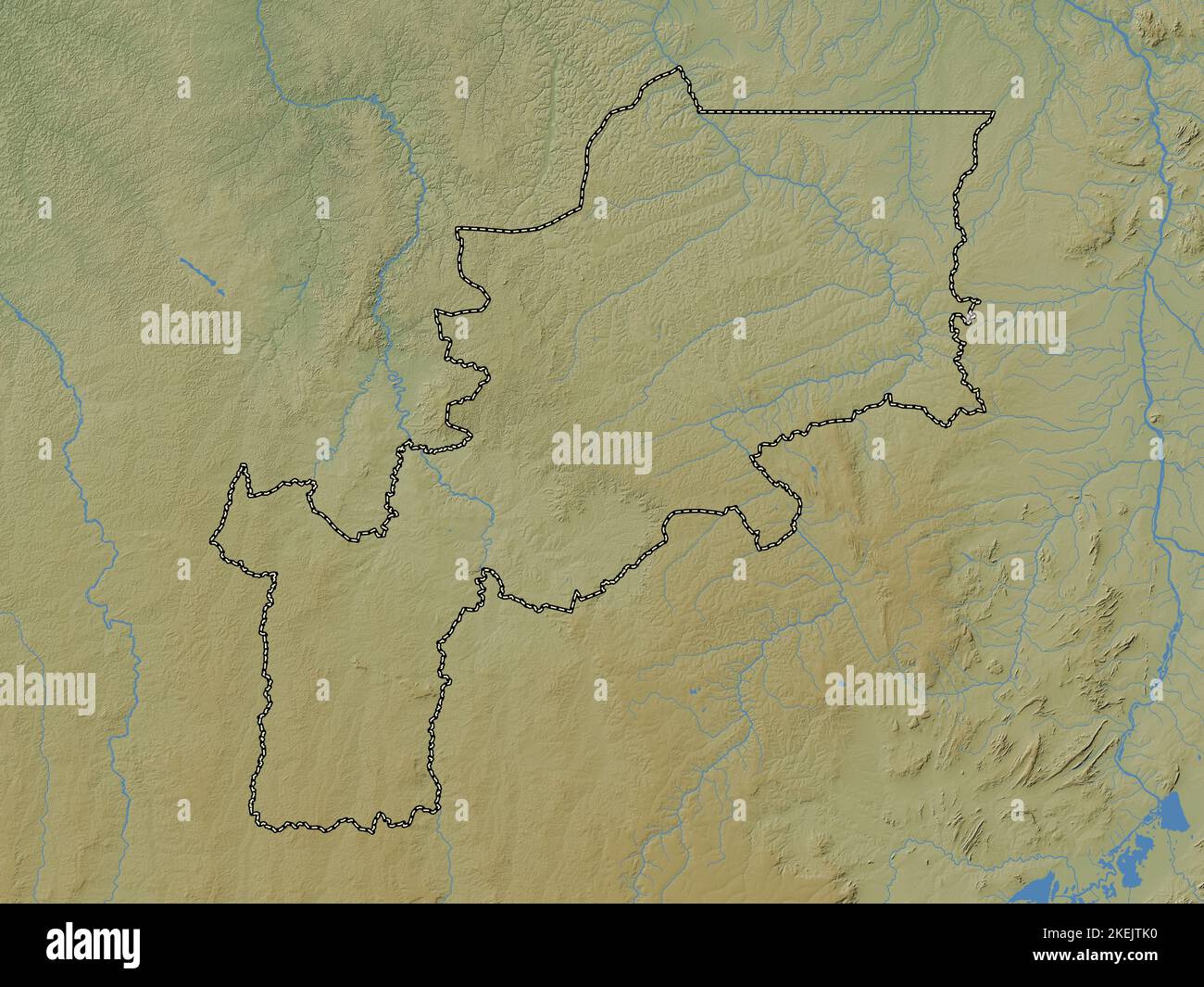 Lomami, province of Democratic Republic of the Congo. Colored elevation ...
