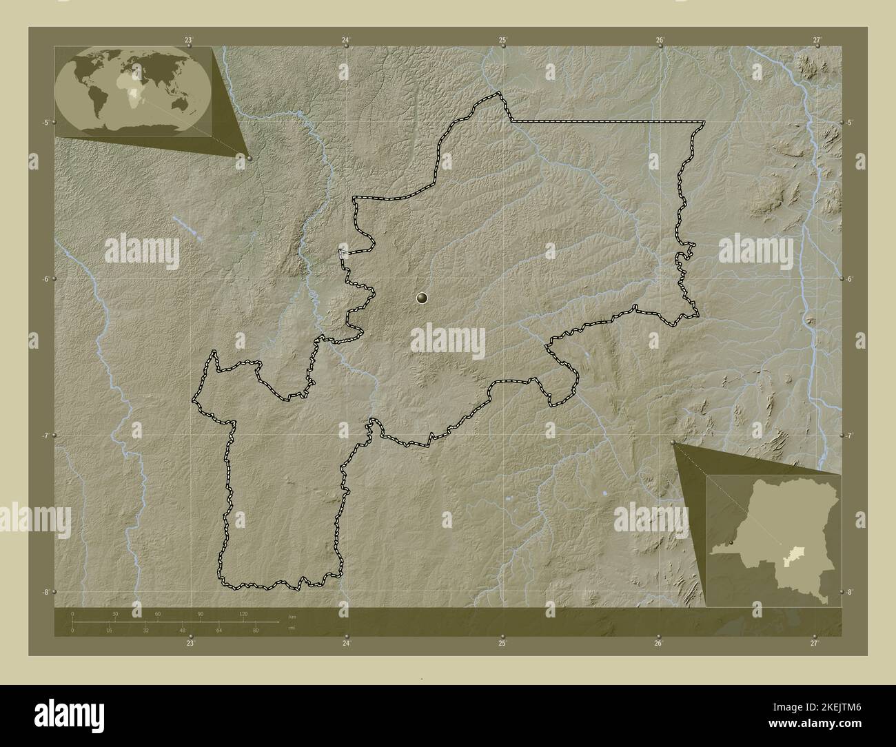 Lomami, province of Democratic Republic of the Congo. Elevation map ...