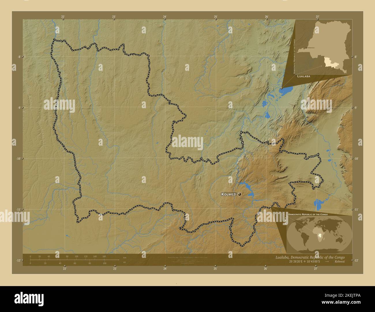 Lualaba, province of Democratic Republic of the Congo. Colored ...