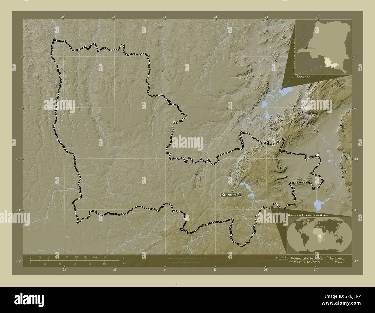 Lualaba, province of Democratic Republic of the Congo. Elevation map ...