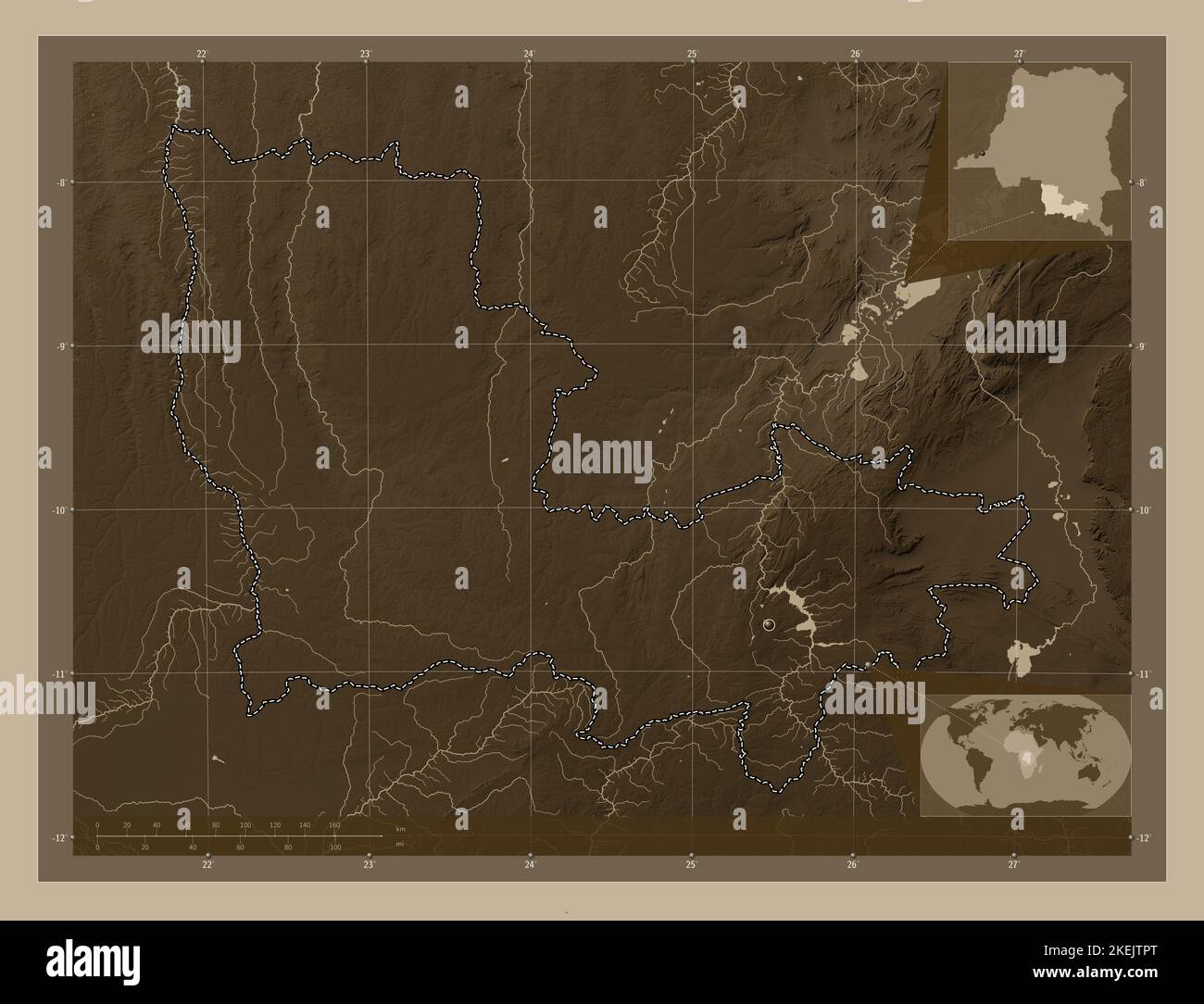 Lualaba, province of Democratic Republic of the Congo. Elevation map ...