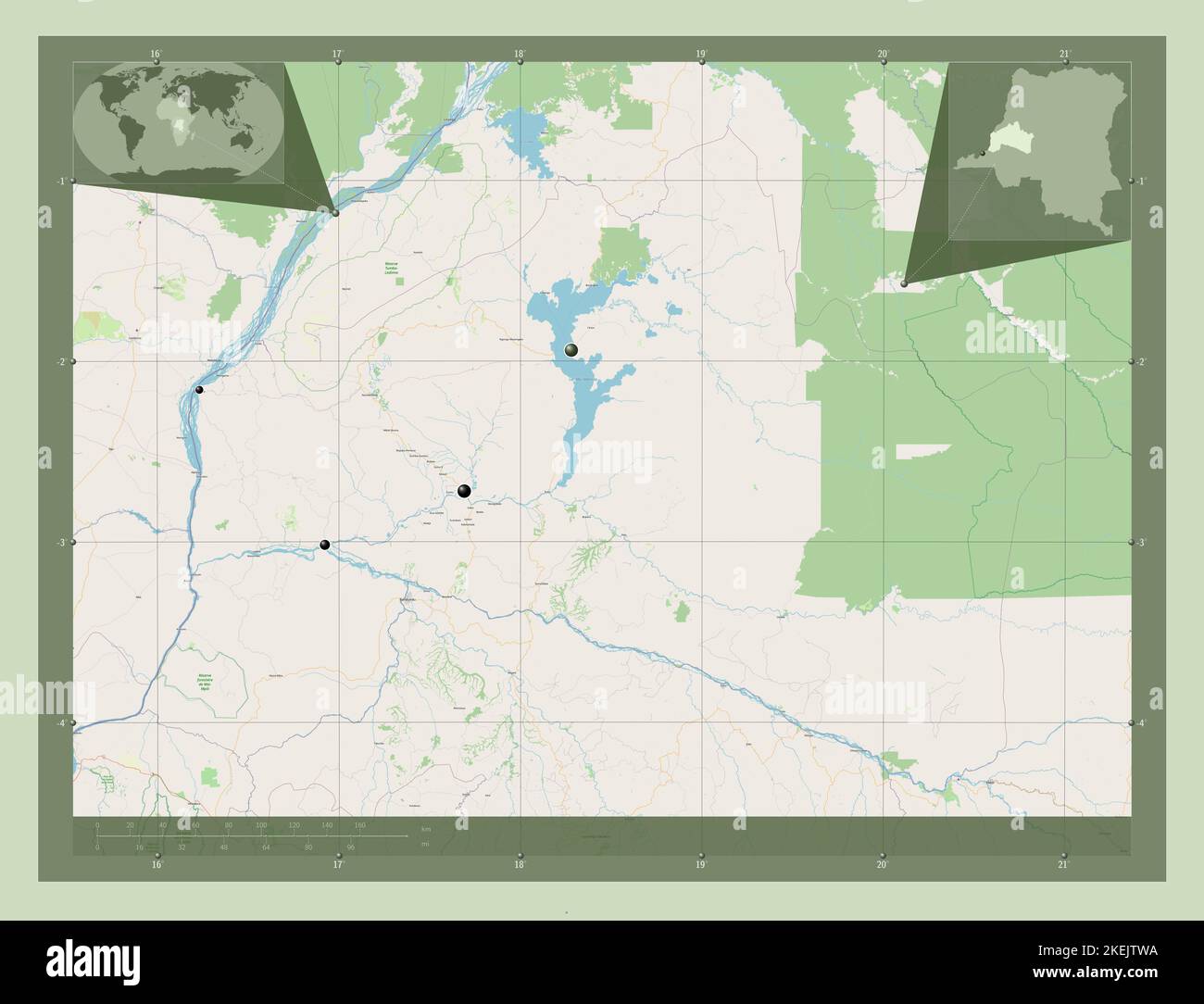 Mai-Ndombe, province of Democratic Republic of the Congo. Open Street ...