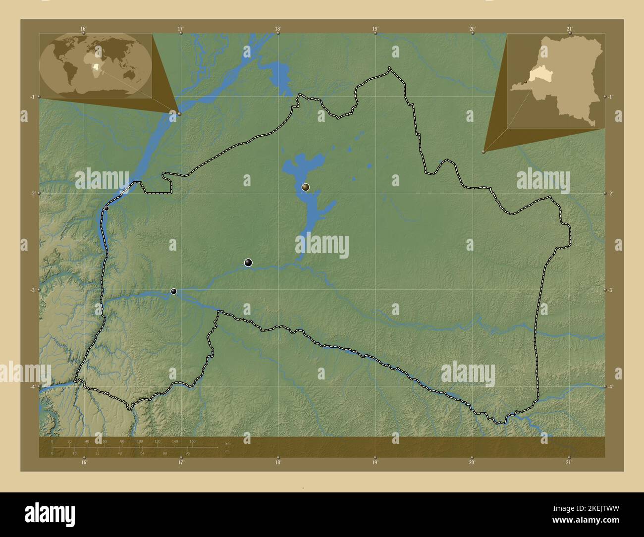 Mai-Ndombe, province of Democratic Republic of the Congo. Colored ...