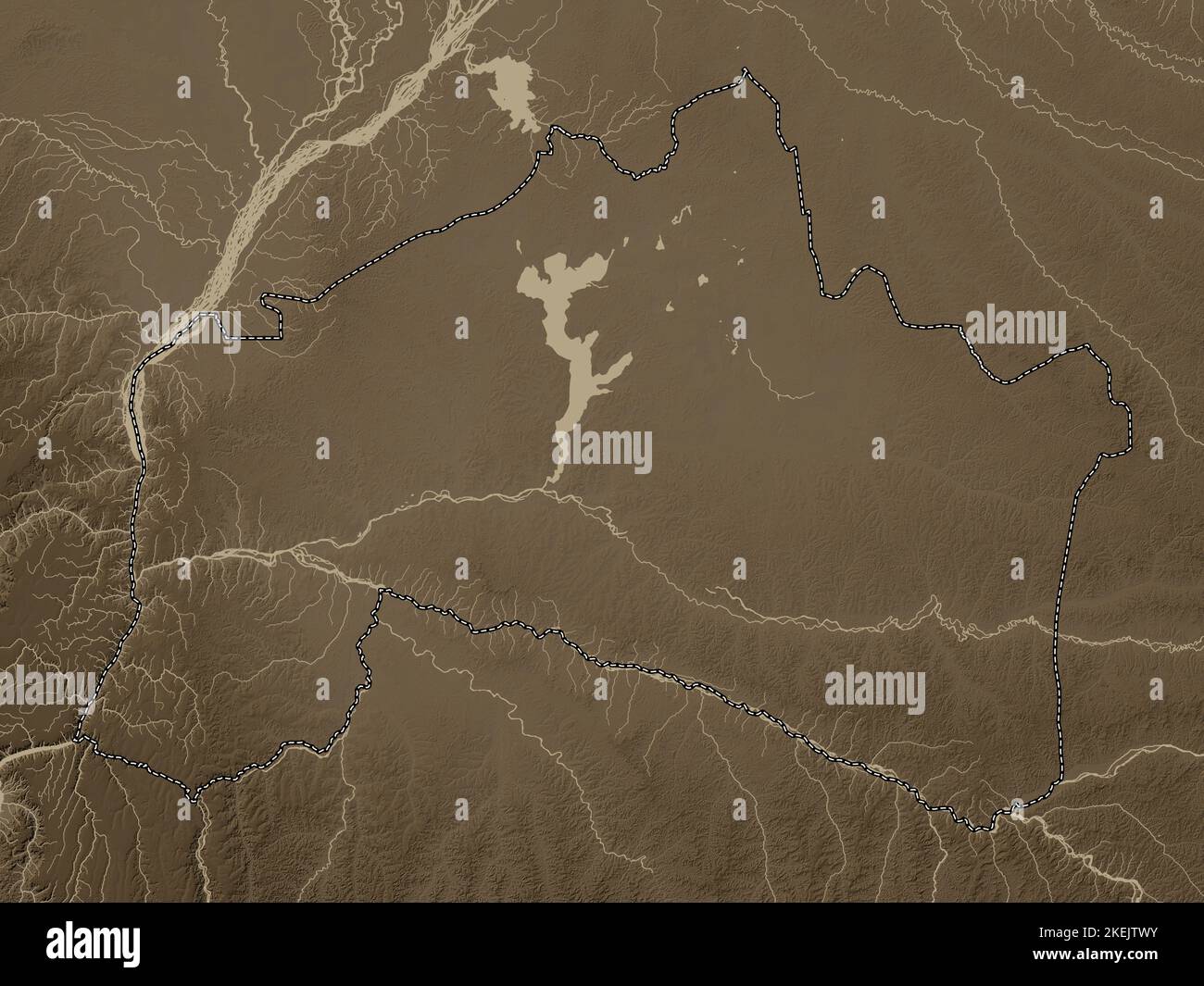 Mai-Ndombe, province of Democratic Republic of the Congo. Elevation map ...