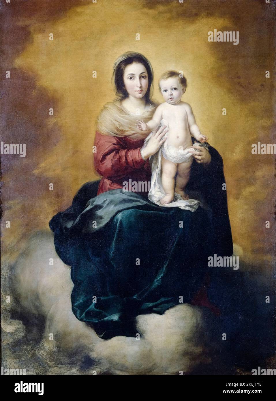 Madonna and Child, painting in oil on canvas by Bartolomé Esteban ...