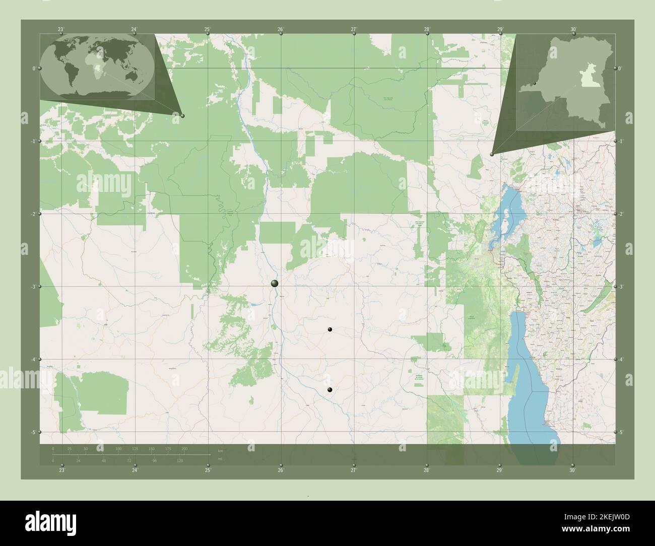 Maniema, province of Democratic Republic of the Congo. Open Street Map ...