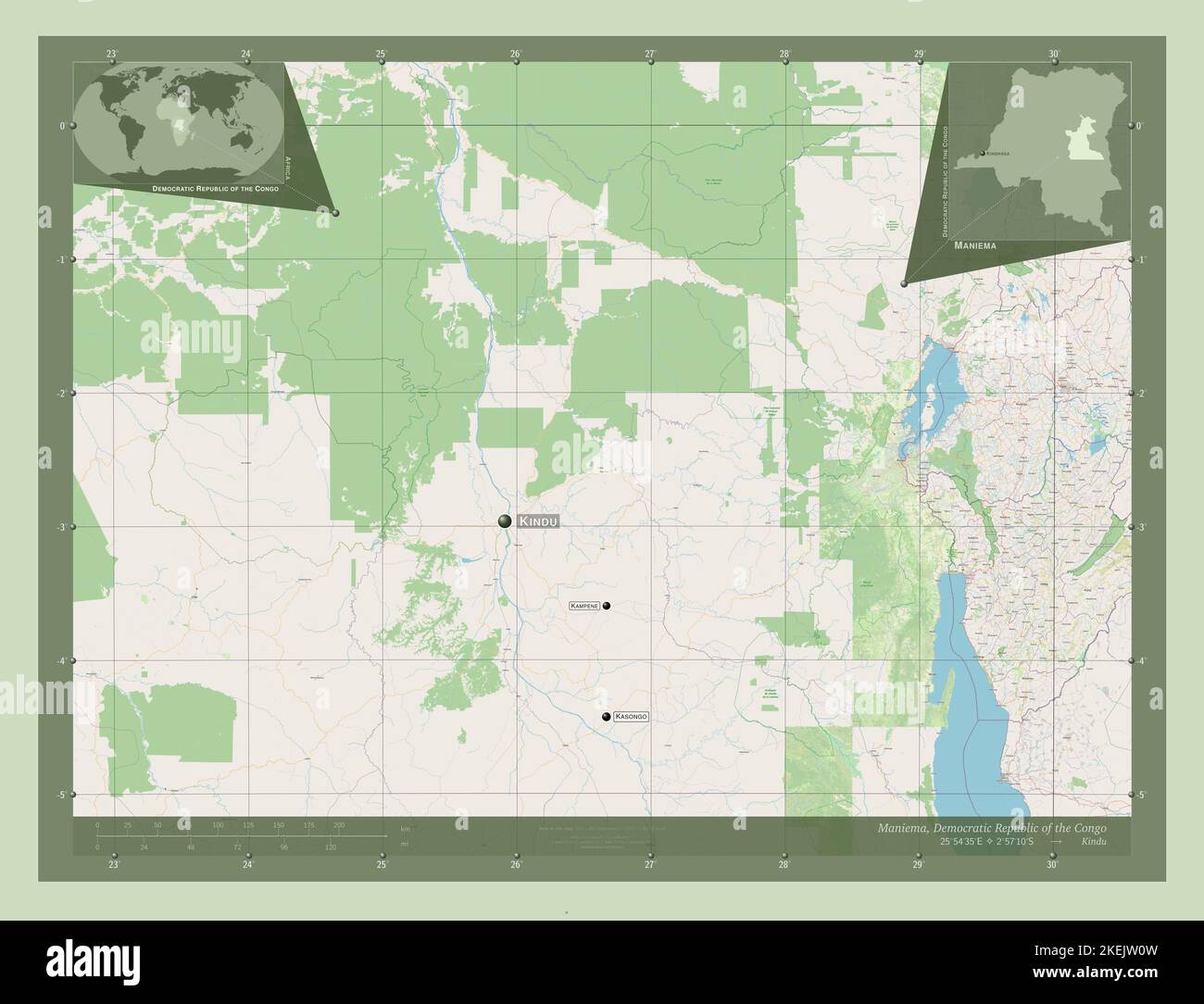 Maniema, province of Democratic Republic of the Congo. Open Street Map ...