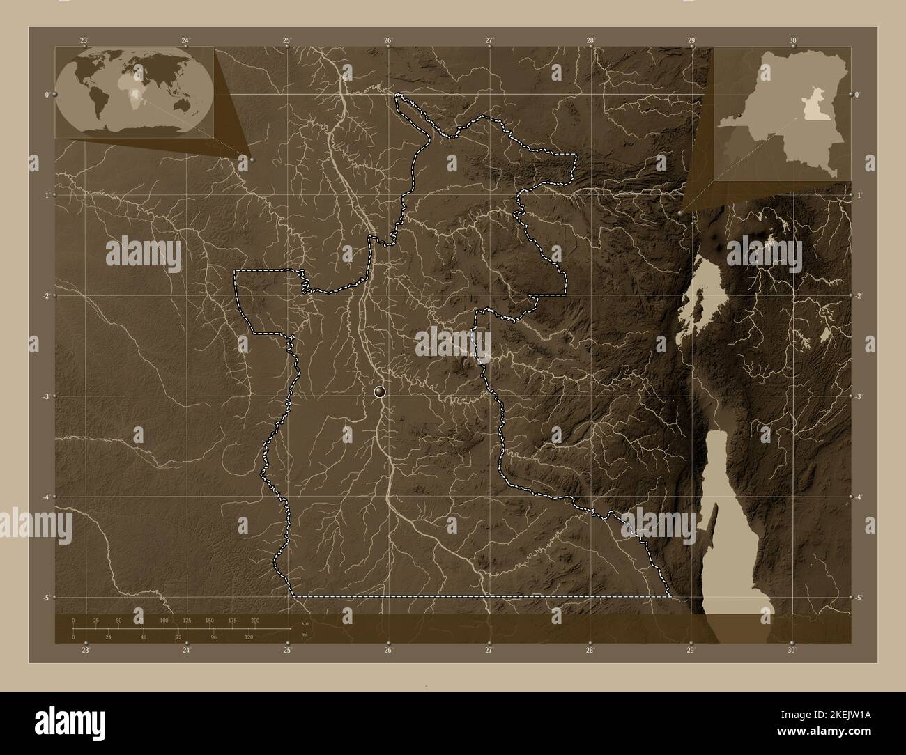 Maniema, province of Democratic Republic of the Congo. Elevation map ...