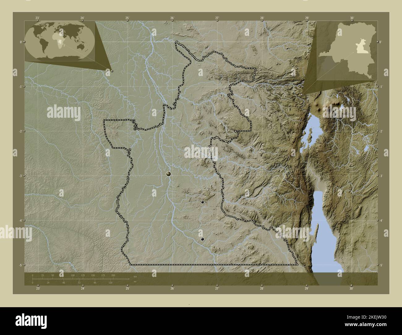 Maniema, province of Democratic Republic of the Congo. Elevation map ...