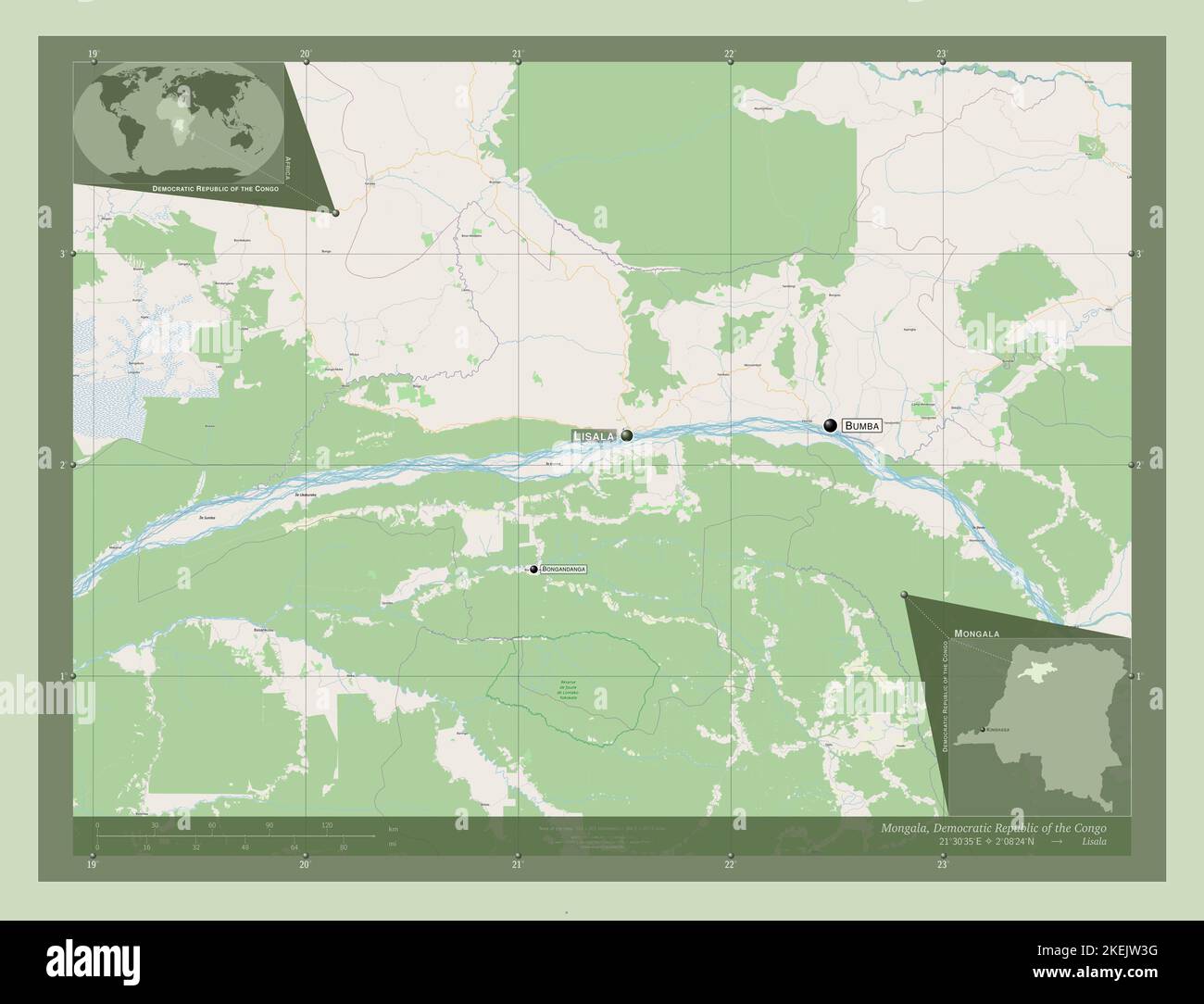 Mongala, province of Democratic Republic of the Congo. Open Street Map ...