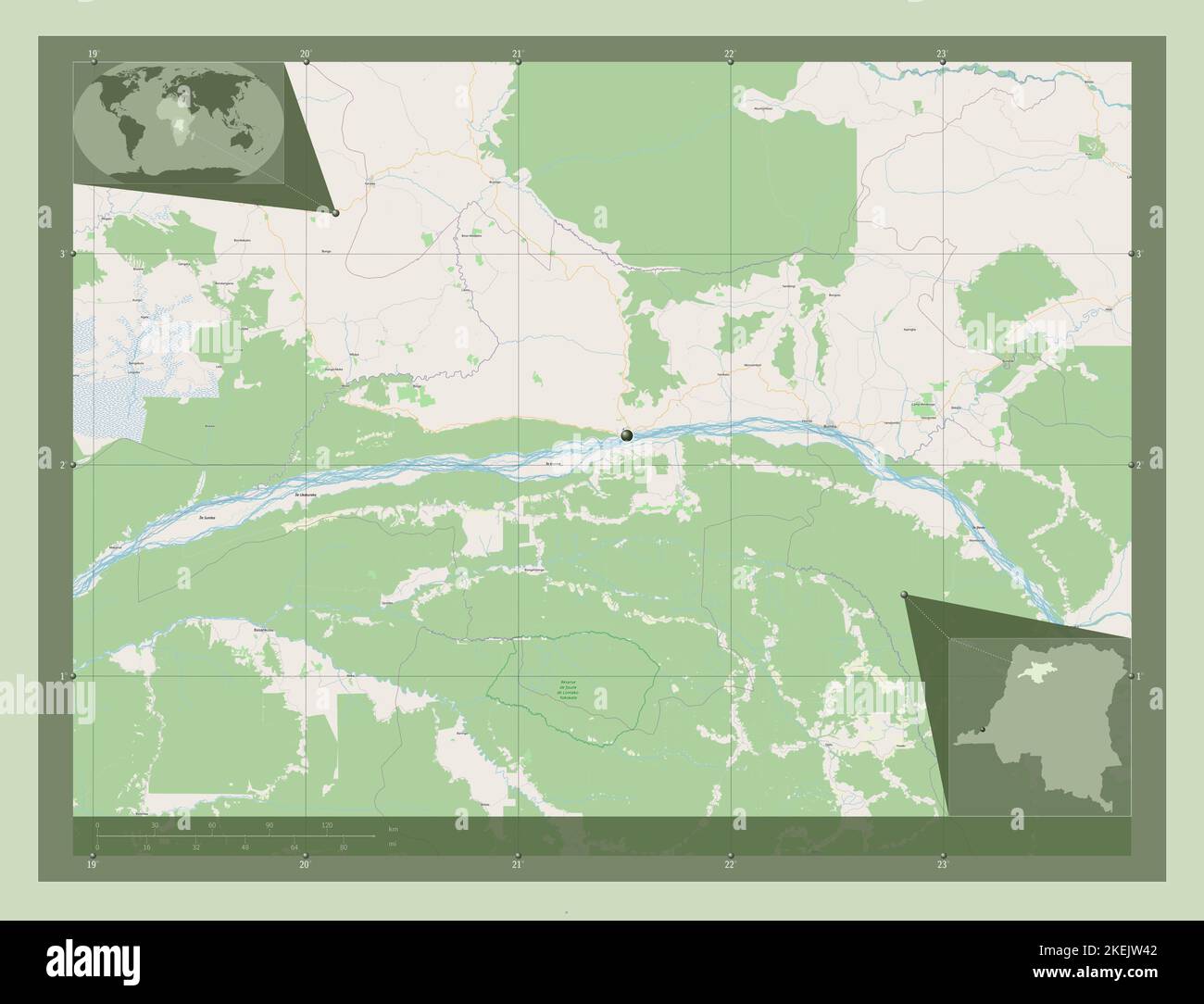 Mongala, province of Democratic Republic of the Congo. Open Street Map ...