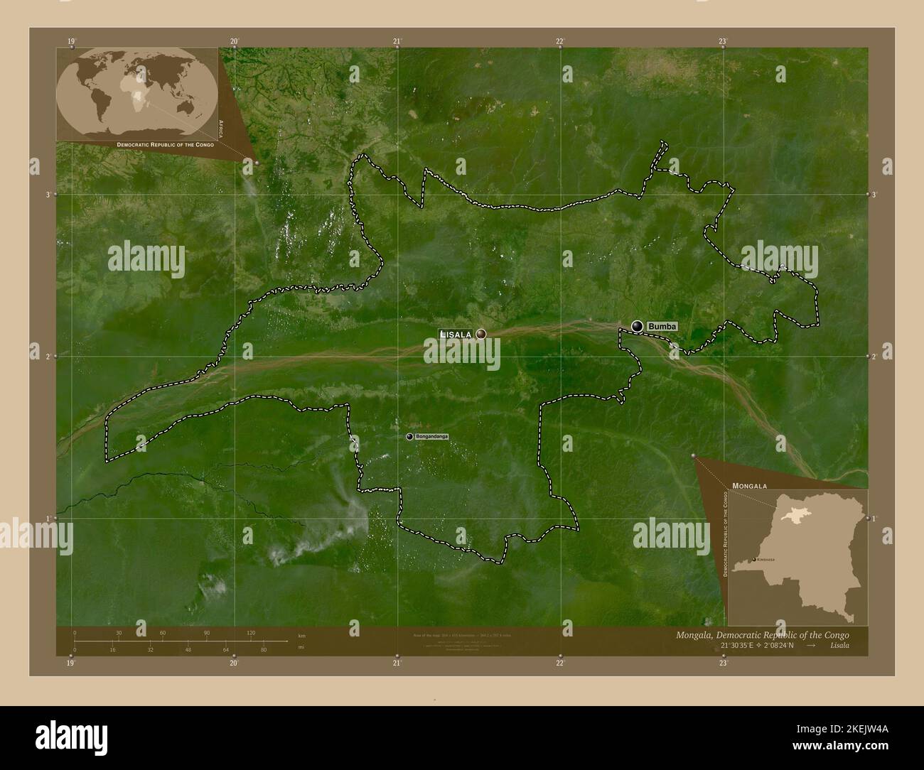 Mongala, province of Democratic Republic of the Congo. Low resolution ...