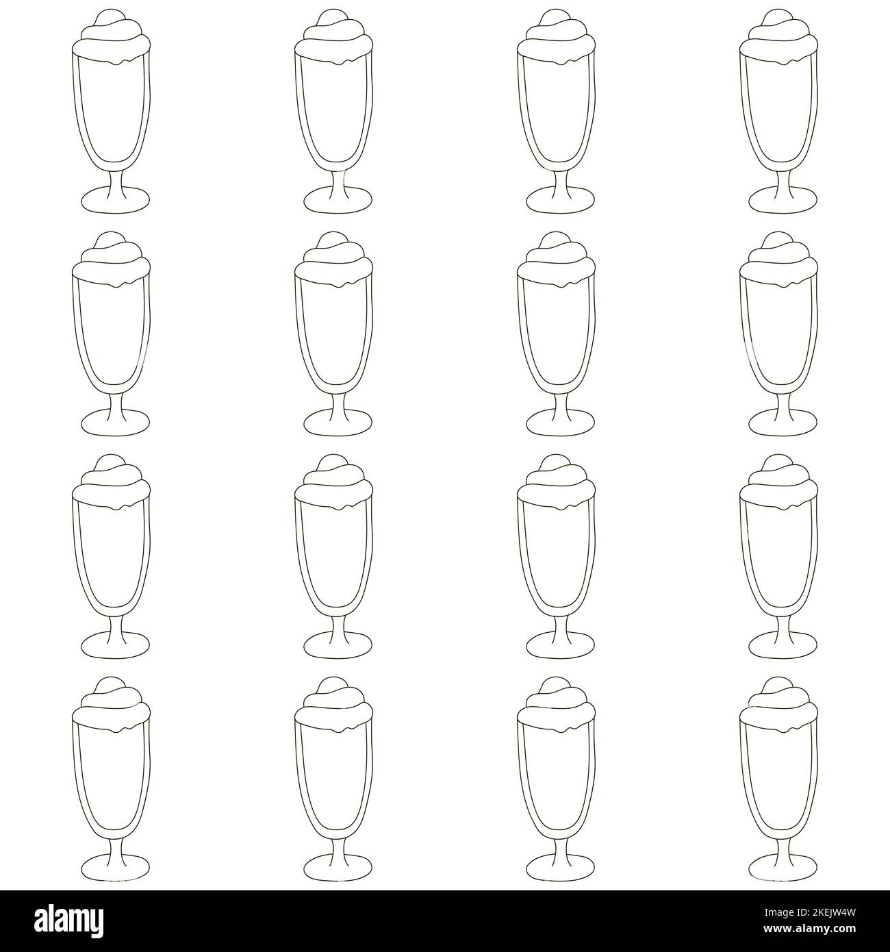 Coloring milkshakes seamless pattern. Summer. Cute pattern with cold ...