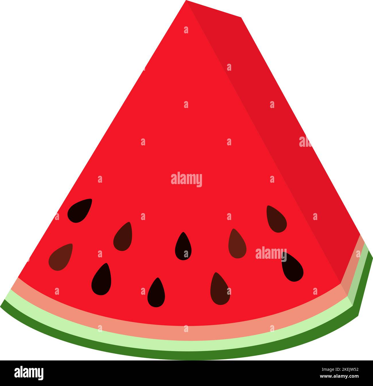 Cartoon healthy vegan food icon. Watermelon triangle slice Summer ...