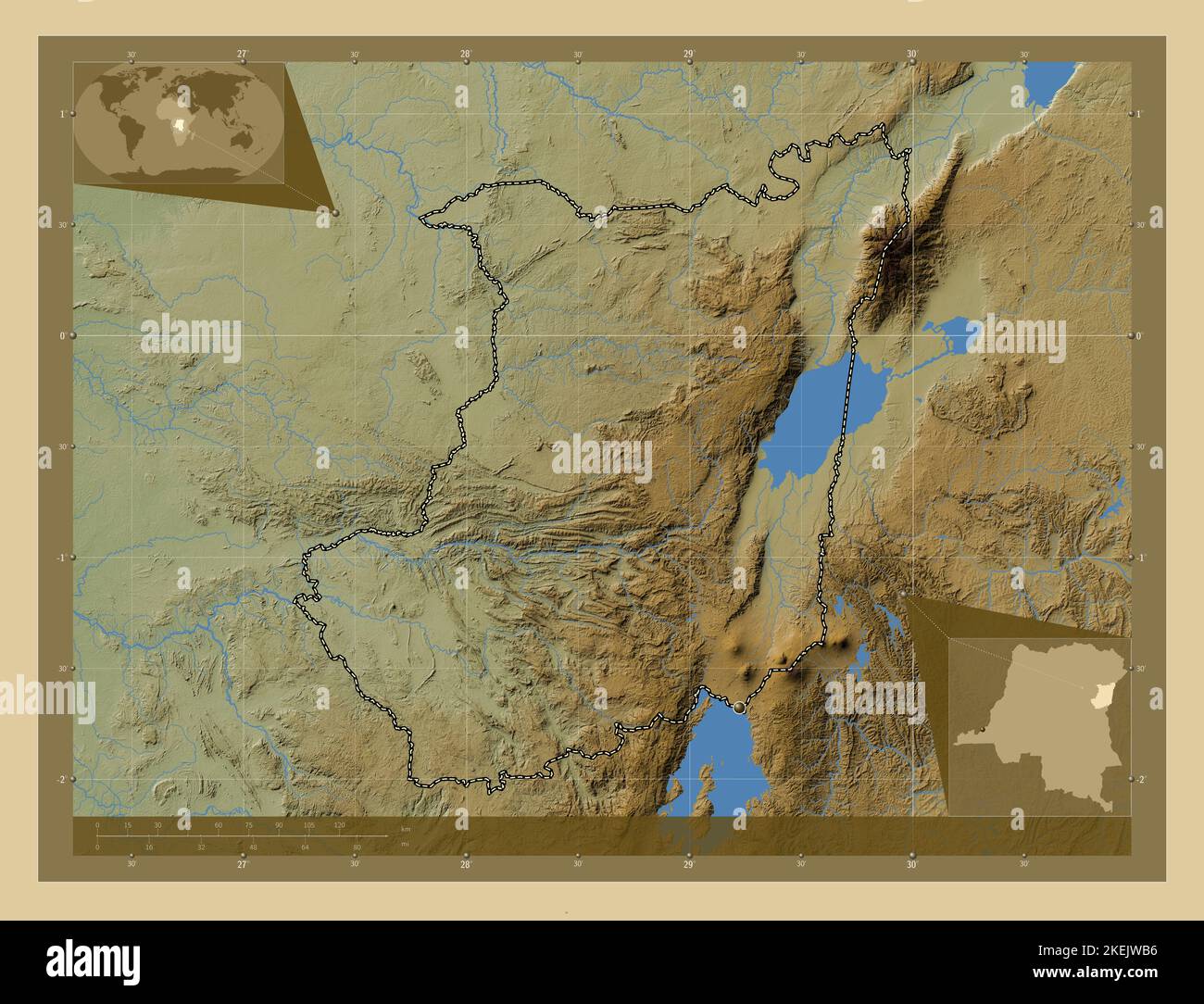 Nord-Kivu, province of Democratic Republic of the Congo. Colored ...
