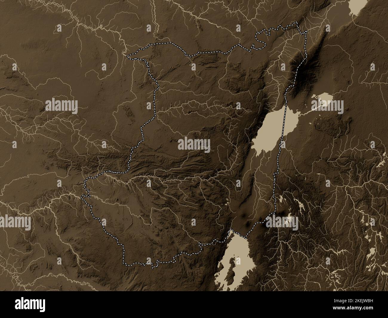 Nord-Kivu, province of Democratic Republic of the Congo. Elevation map ...