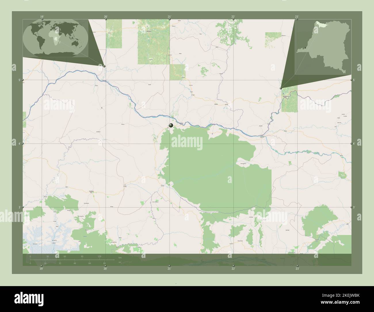 Nord-Ubangi, province of Democratic Republic of the Congo. Open Street ...