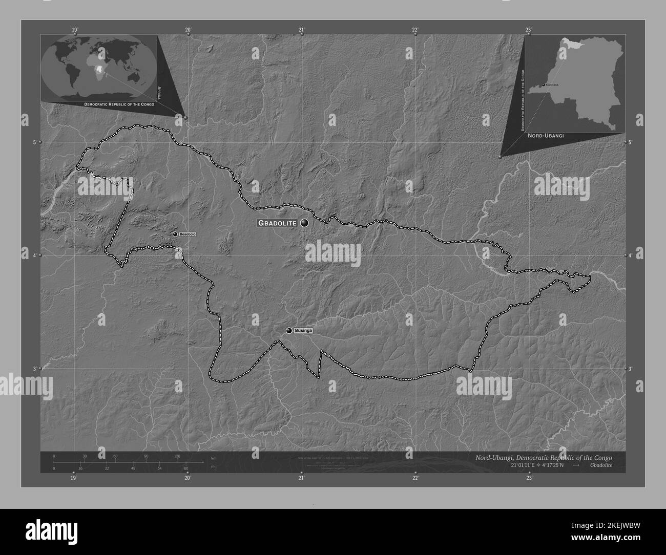 Nord-Ubangi, province of Democratic Republic of the Congo. Bilevel ...