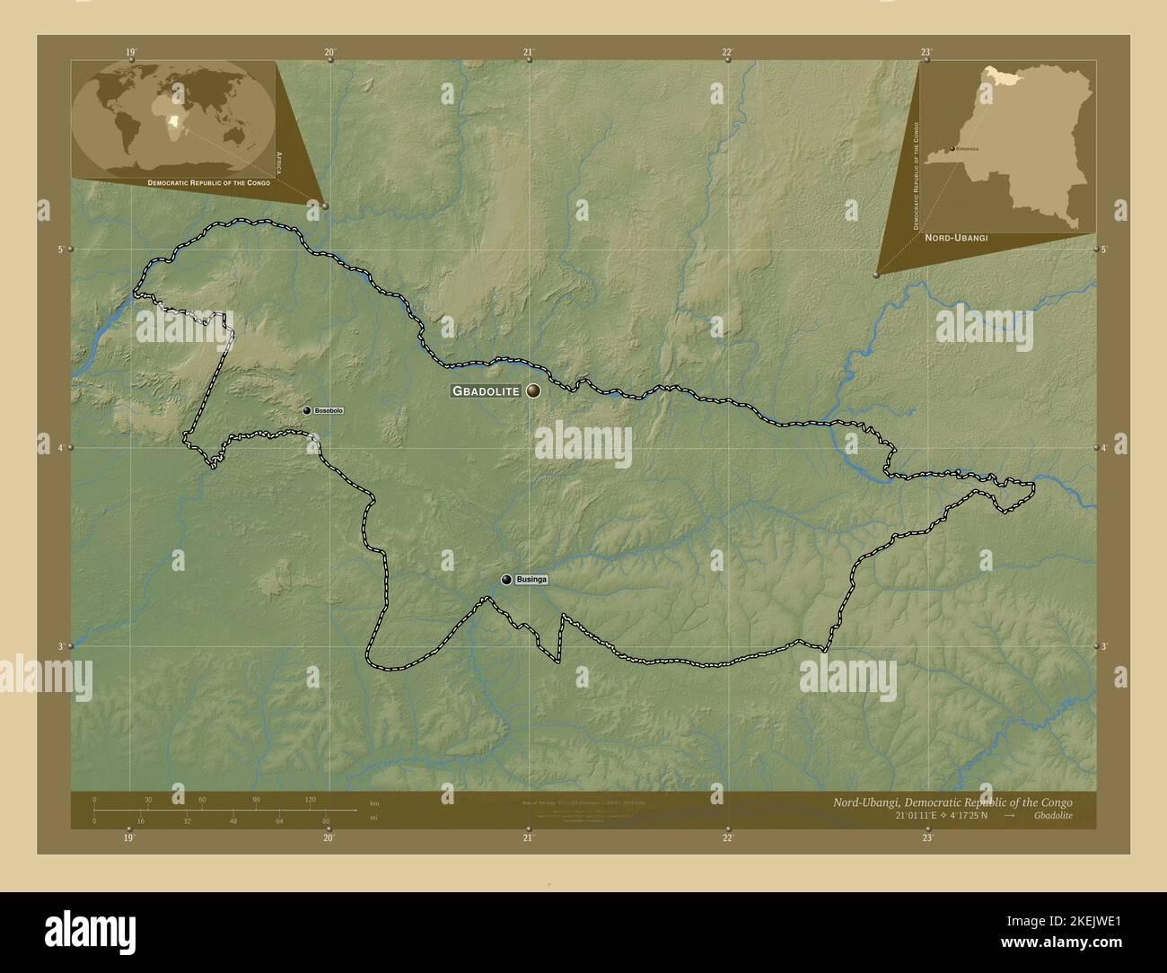 Nord-Ubangi, province of Democratic Republic of the Congo. Colored ...