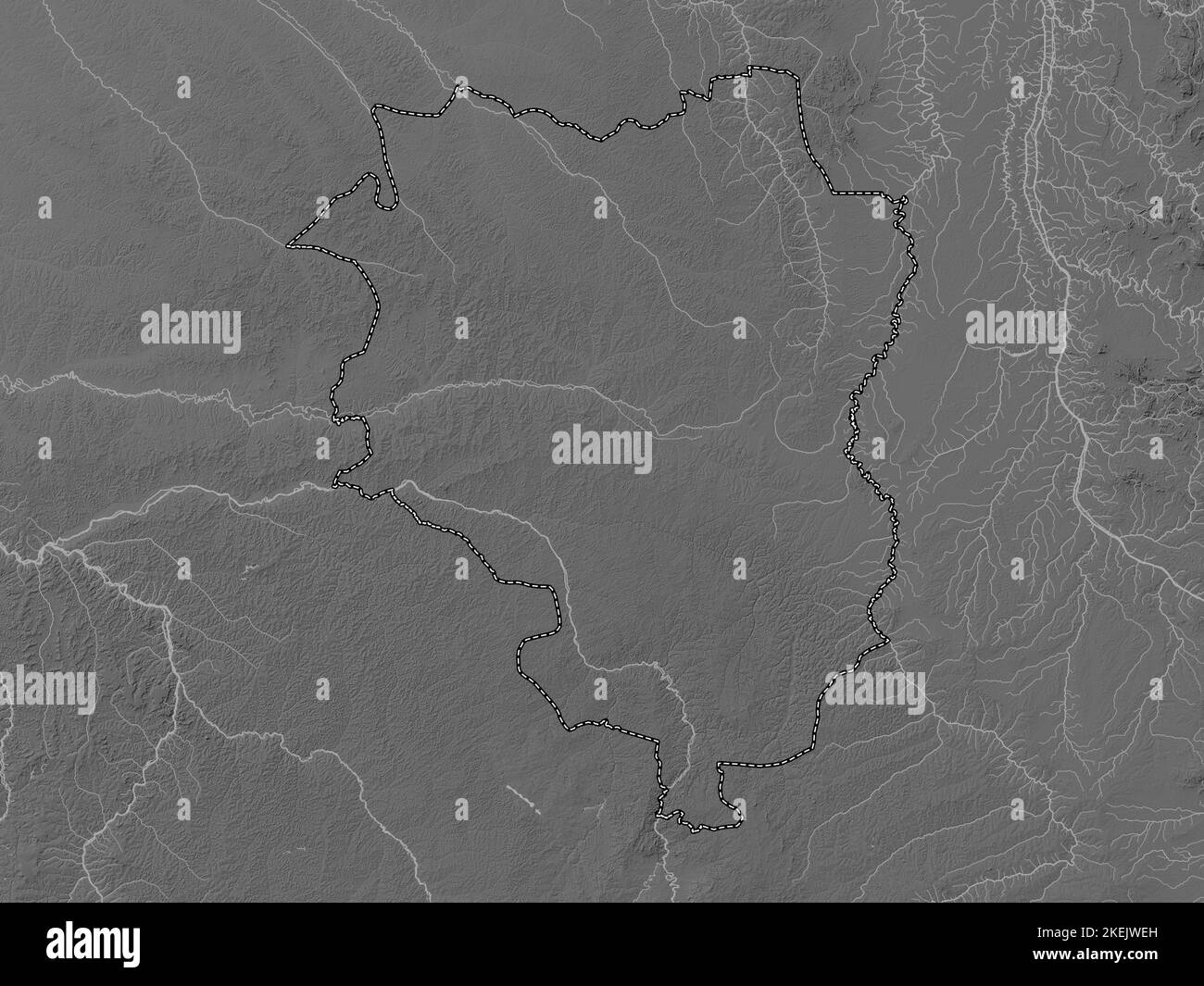 Sankuru, province of Democratic Republic of the Congo. Grayscale ...