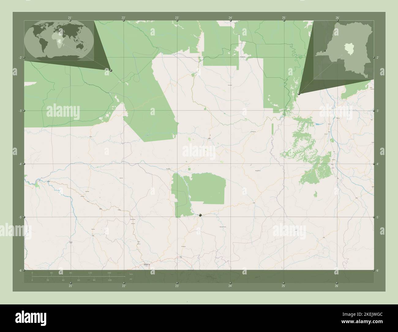 Sankuru, province of Democratic Republic of the Congo. Open Street Map ...