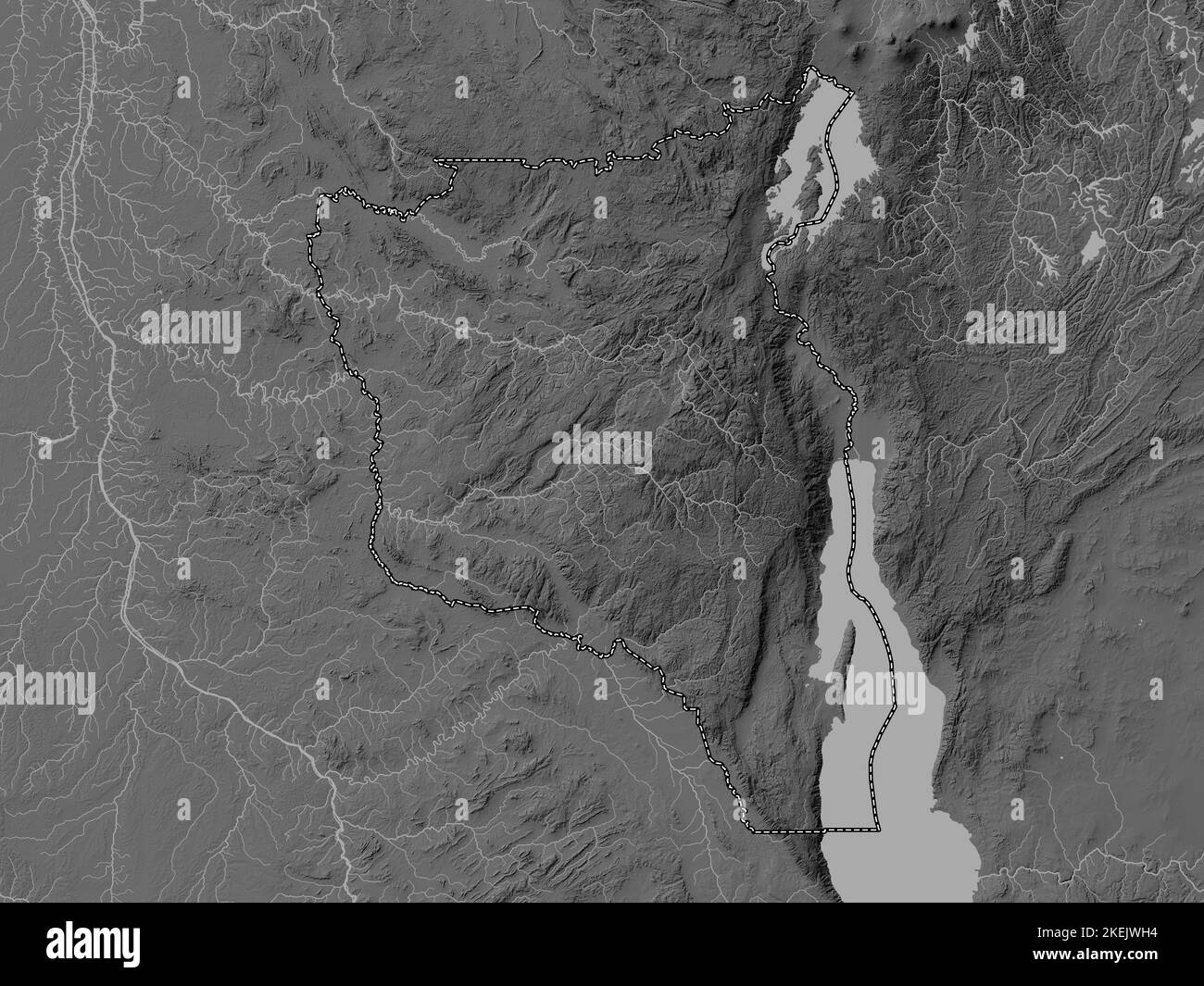 Sud-Kivu, province of Democratic Republic of the Congo. Grayscale ...
