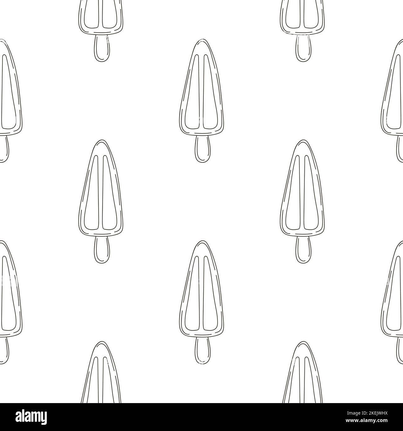 Coloring ice cream seamless pattern. Berry ice cream. Cute summer ...